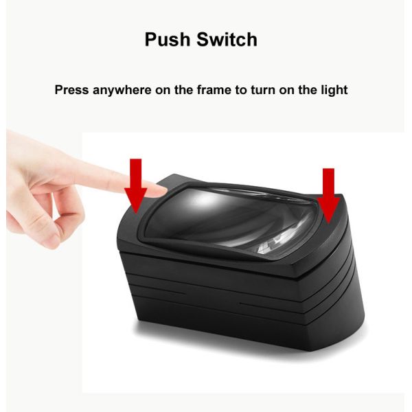 Quality Amazon 2.5X Desktop LED Magnifying Glass Push Switch with Light for Reading for sale
