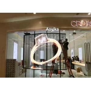Quality Indoor Advertising Transparenct LED Video Wall Screen For Jewelry Shop Showcase for sale