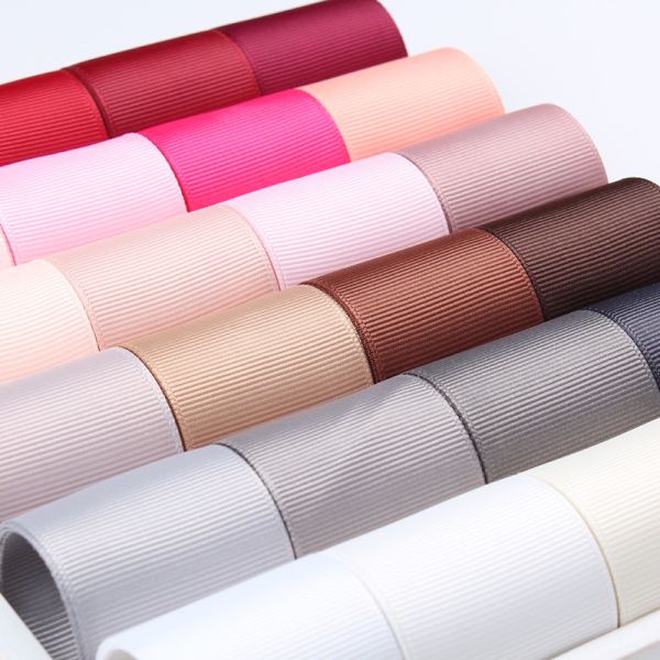 Quality 3mm-100mm Solid Assorted Color Polyester Grosgrain Ribbon for Gift Wrapping and for sale