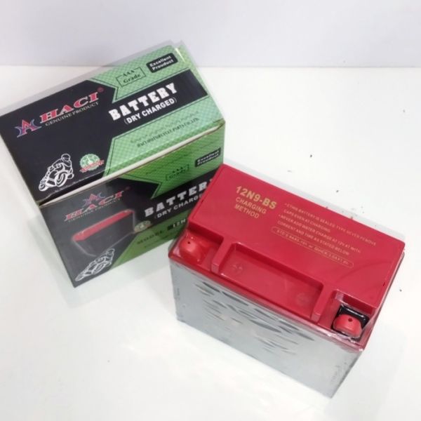Quality Red Cover Motorcycle Battery 12N9 12N9-BS Battery Replacement A Grade for sale