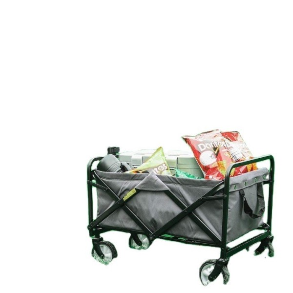 Quality Iron Collapsible Folding Four-wheel Wagon Cart Garden Pull Heavy Duty Utility Wagon for sale