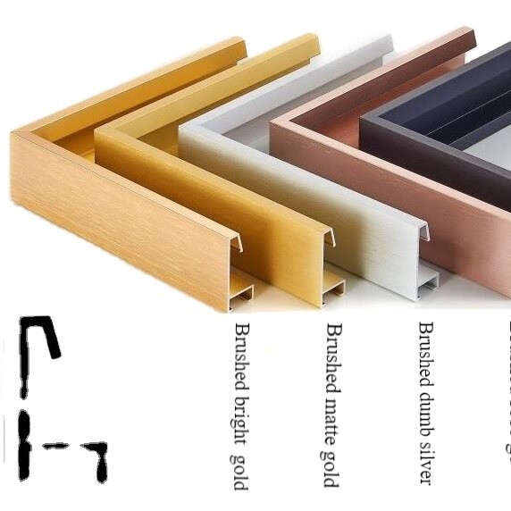 Quality Bright Gold Finish Aluminum Profile for Decorative Standing Photo Frame Standing Design for sale