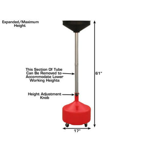 Quality Plastic Upright Adjustable 8 Gallon Waste Oil Drainer for sale