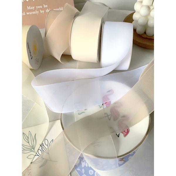 Quality High Density Polyester Organza Ribbon 40mm For Luxury Gift Packing for sale