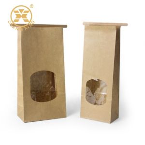 Quality PEO BOPP Standing Zipper Bakery Bread Packaging Paper Bag With Clear Window for sale
