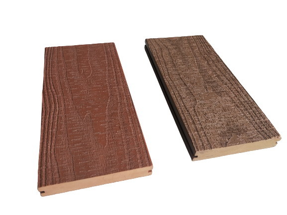 Quality Woodgrain Effect Solid 140*25mm Composite Decking Board for sale
