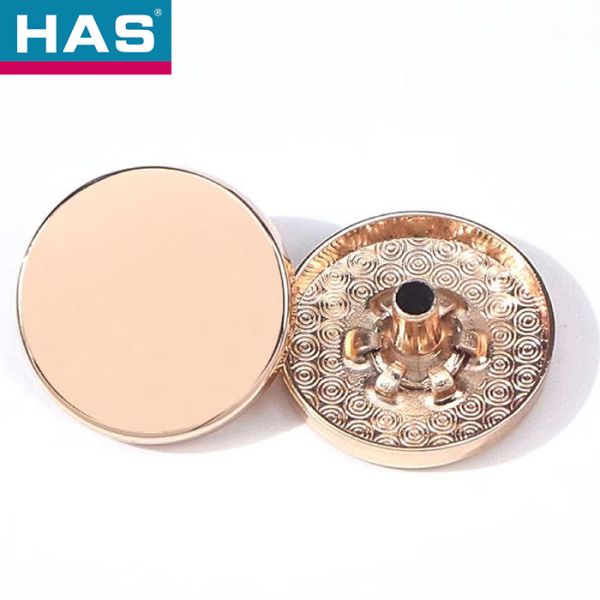 Quality Decorative Custom Brass Buttons 4 Part Spring Snap Button 10 / 12.5 / 15mm for sale