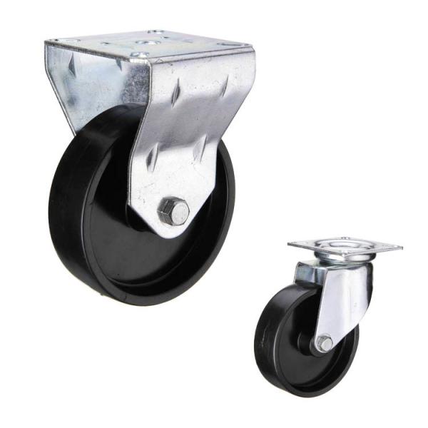 Quality Black 60kg Loading 80mm Industrial Casters For Trolley for sale