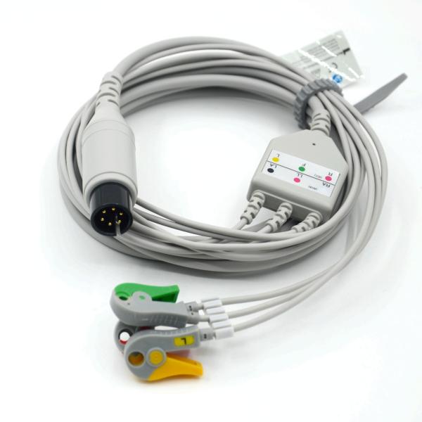Quality Compatible AAMI Compatible 3 Lead ECG Cable IEC Grabber For Medical Accessories for sale