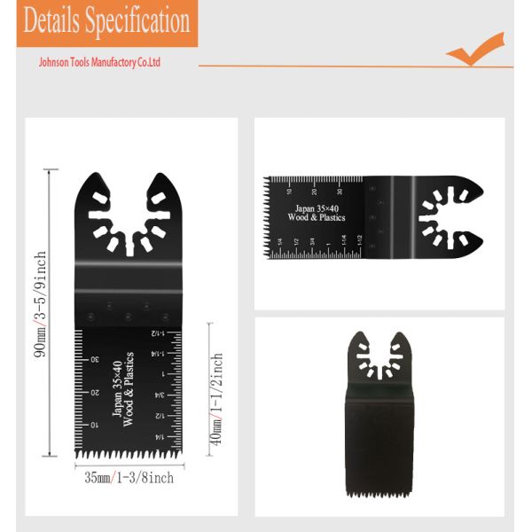 Quality TUV 35x40mm Japan Teeth Quick Release Oscillating Multi Tool Saw Blades for sale
