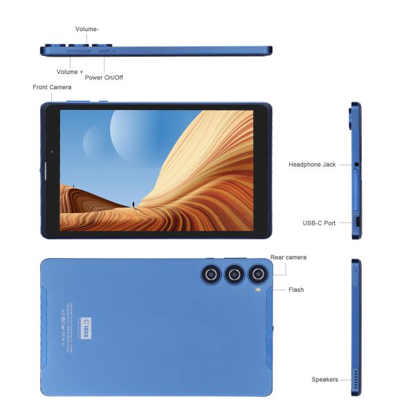 Quality C Idea Blue 8 Inch Tablet PC Large Storage Dual Cameras Metal Tablets For for sale