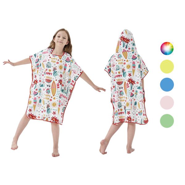Quality Adult Swim Diving Microfiber Poncho Towel Towelling Beach Changing Robe for sale