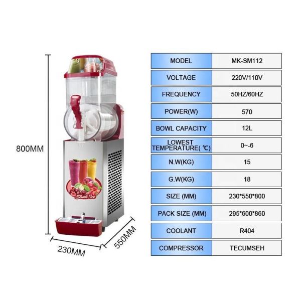 Quality 620*670*840mm Smoothie Ice Slush Juicer Machine with Full-automatic Function for sale