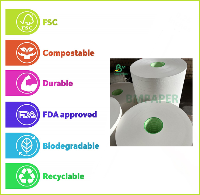 28gsm Food Grade White Paper For Packaging Straws 30mm 35mm Eco Friendly 
