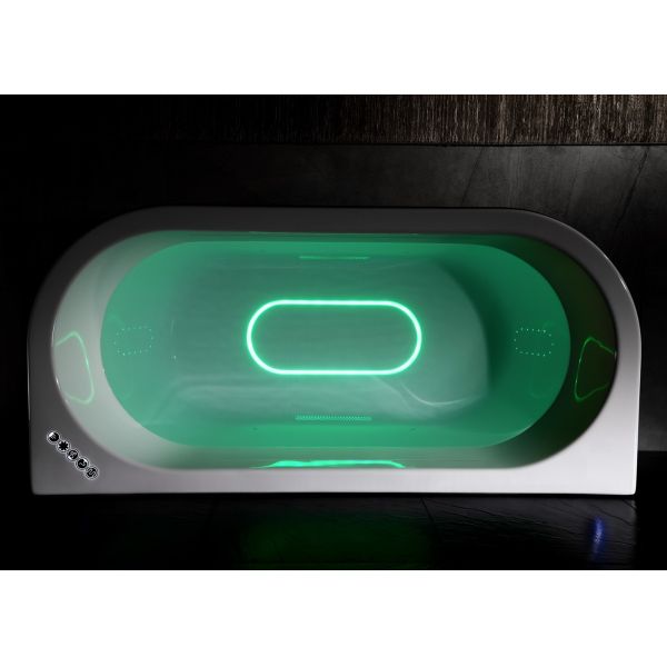 Quality Single Bathtub With Double Waterfall One Piece Led Strip for sale