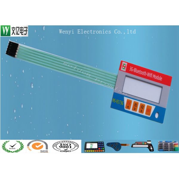 Quality 3G WiFi Module Membrane Panel Switch Flat Keys PET Circuit No Tactile Dome Glossy for sale