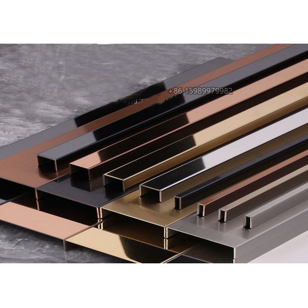 Quality 8k Mirror Stainless Steel U Profile , Collisionproof Flexible U Channel Moulding for sale