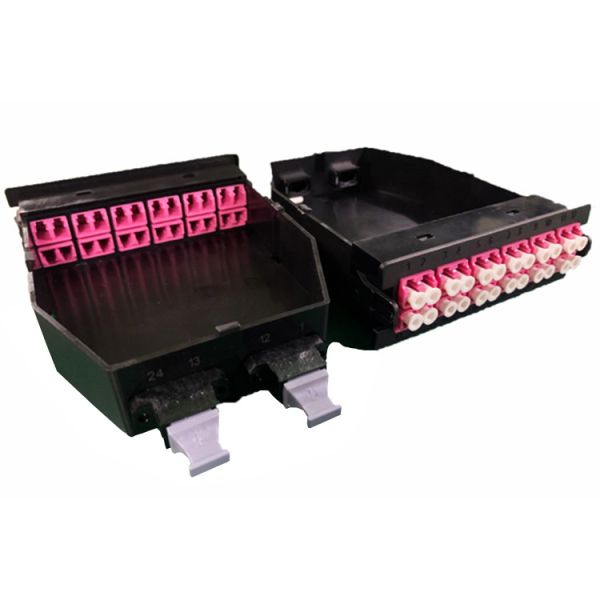 Quality Fiber 12 24 Core Single Mode MPO MTP Cassettes Magenta MPO Patch Panel Cassette for sale