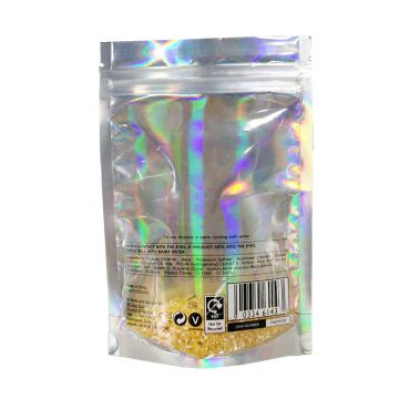 Quality 0.5OZ Holographic Stand Up Pouch Silver ziplockk Foil Bag Pouches With Tear for sale