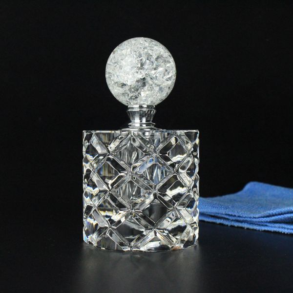 Quality 12ml Vintage Perfume Bottles Customized Etch Arabic Attar Crystal Essential Oil for sale