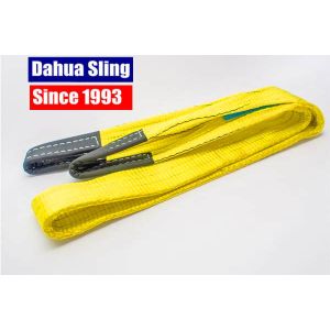 Quality High Tensile Polyester Flat Lifting Sling Rigging Lifting Strap With Safety for sale