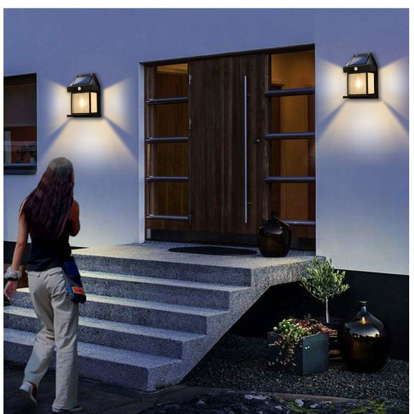 Quality 80lm/w Courtyard Garden Decoration Waterproof Solar Wall Lamp with Motion Sensor for sale