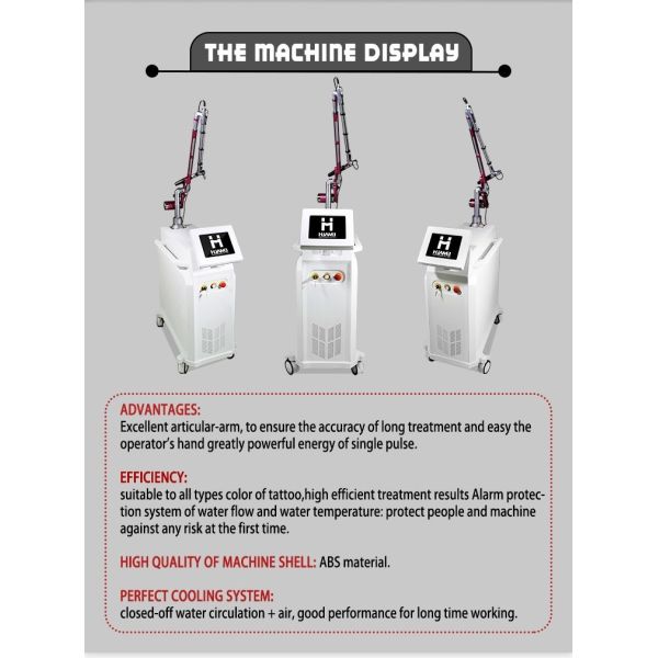 Quality Cooling System Closed-Off Water Circulation AI Pico Second Laser Tattoo Removal for sale