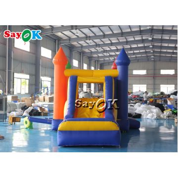 Quality 6*4m Pvc Air Jumping Bouncing Castles With Slide Commercial Inflatable Bouncer for sale