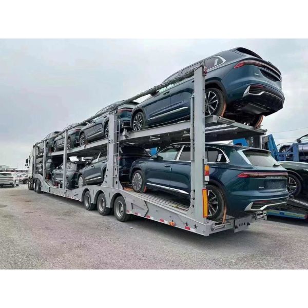Quality 28T Loading Car Semi Trailer With Two Axle Air Suspension Customizable for sale