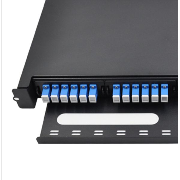 Quality SC 24 Ports 1U Rack Mount Slide Fiber Optic Patch Panel For Data Center Cabinet for sale