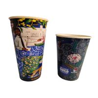 Quality Customized Single Wall Paper Coffee Cups Aqueous Coated 20 Oz Hot Cups for sale