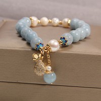 Quality 2025 Trendy Hot Selling Copper Alloy Blue Freshwater Pearl Bracelet Fashion for sale