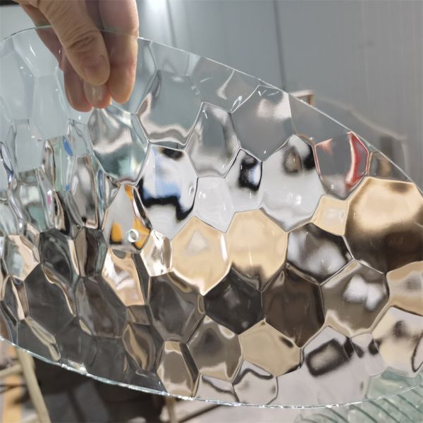 Quality Water Cube Textured Decorative Tempered Glass 10mm Thickness For Partitions Divisions for sale