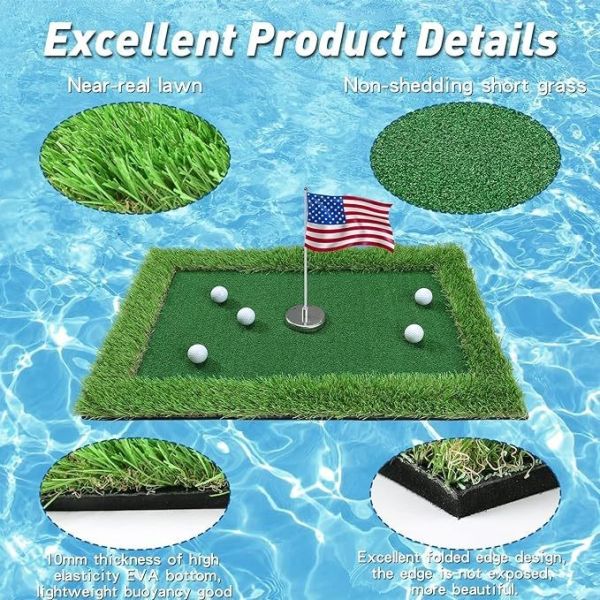 Quality Customized Floating Golf Green for Pools Heat-transfer Printing and OEM Logo for sale