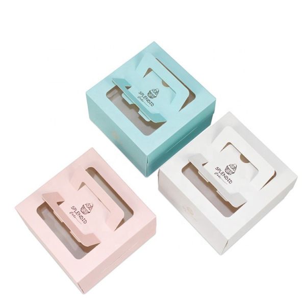 Quality Printing Cardboard Personalized Cake Boxes Transparent Window for sale