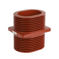 Quality Red Epoxy Resin Wall Insulated Bushing , Epoxy Resin Busbar Through Insulator for sale