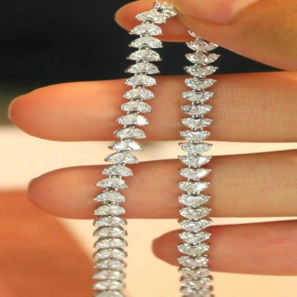 Quality 18K Customizable Tennis Bracelet with Lab Grown Diamond and Full Diamond Water Drop for sale