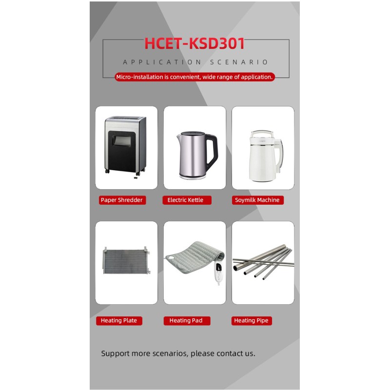 Example installation of KSD301 Thermal Switch in wearable heating device