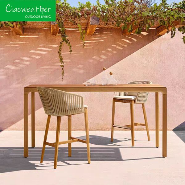 Quality Outdoor Furniture Woven Rope Dining Chair for Customized Color Hotel Courtyard Garden for sale