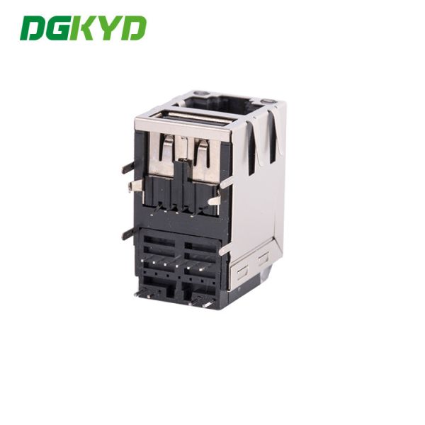 Quality KRJ-21USBNL Rj45 8p8c Modular Connector USB2.0 Socket Integrated With 100Mbps for sale