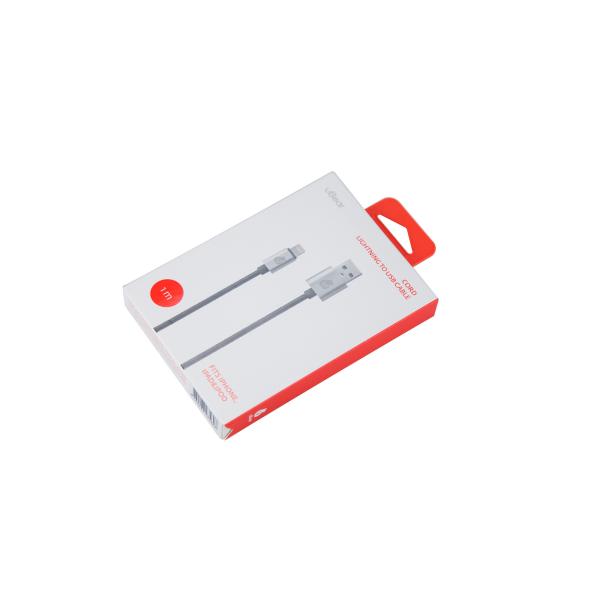 Quality SGS Custom Color Paper Usb Data Cable Packaging Box With Hook for sale