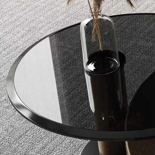 Quality Copper Glow Nordic Coffee Table Glass Side Table Elegant Contemporary for sale