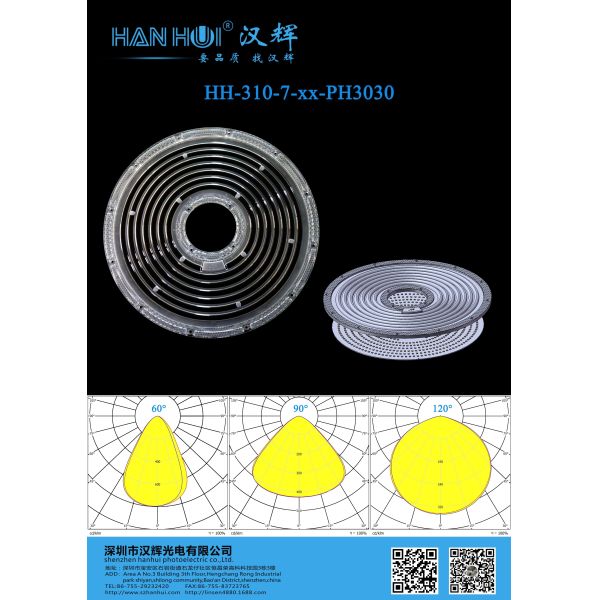 Quality 60°/90°/120° Available High Bay Lens 293.12×8.8mm 3030 / 2835 LED Lens for sale