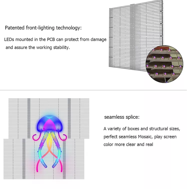 Round P3.97-7.81 LED Video Panel Wall Transparent Full Color Window 1