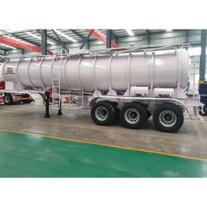 Quality Chemical Carbon Steel Triaxle 25m3 Sulfuric Acid Tank Trailer for sale