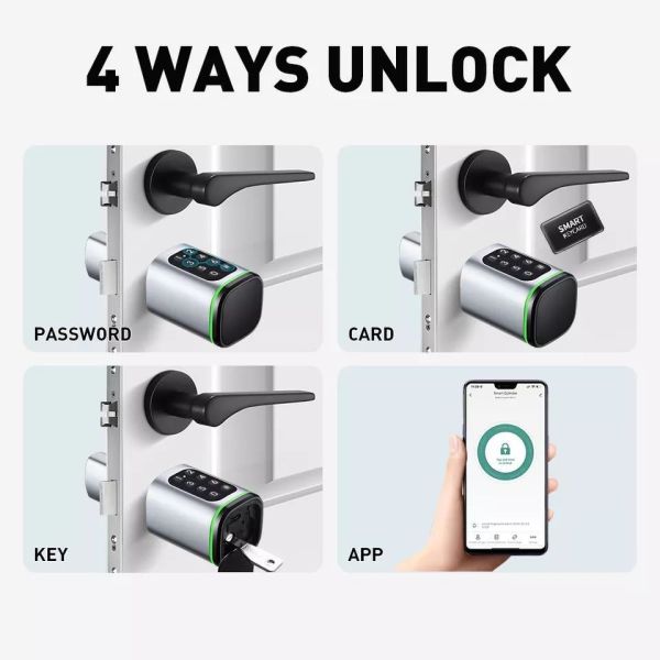 Quality 35-45mm Door Thickness Tuya App Unlock Smart Digital Electronic Cylindrical Door for sale