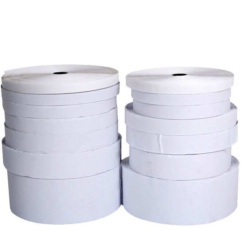 RTS 30% nylon 70% polyester 25MM black and white hook and loop adhesive magic tape with strong rubber adhesive glue for paper