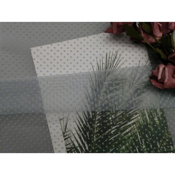 Quality Green Flocked Tulle Glitter Polka Dot Mesh Fabric for sale