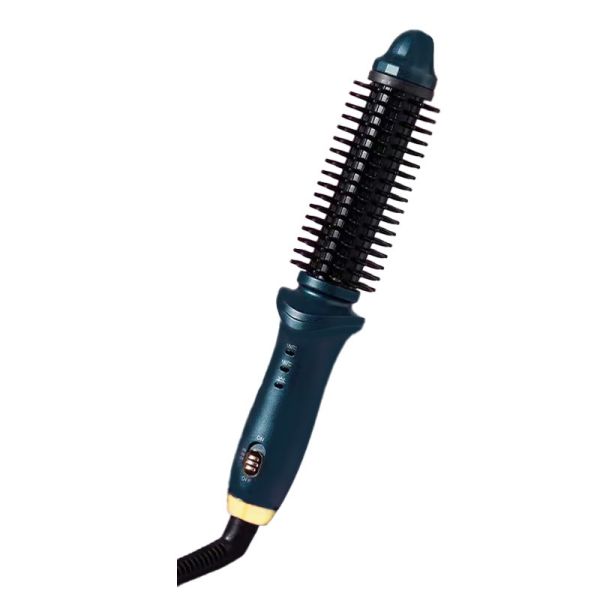 Quality Jiuokay Dark Green Cylindrical Electric Hot Comb Hair Straightener For Quick Styling for sale