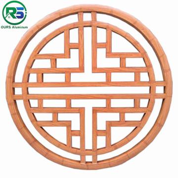 Quality Woodgrain Aluminum Window Grilles Round Metal Handicraft for sale